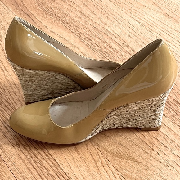 LK Bennett | Shoes | Lk Bennett Maddox Patent Leather Espadrille Wedge ...